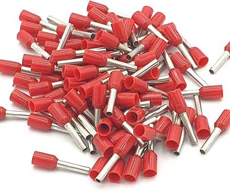 100pcs 1mm Insulated Red Single Cord End Terminal Crimp Bootlace ...
