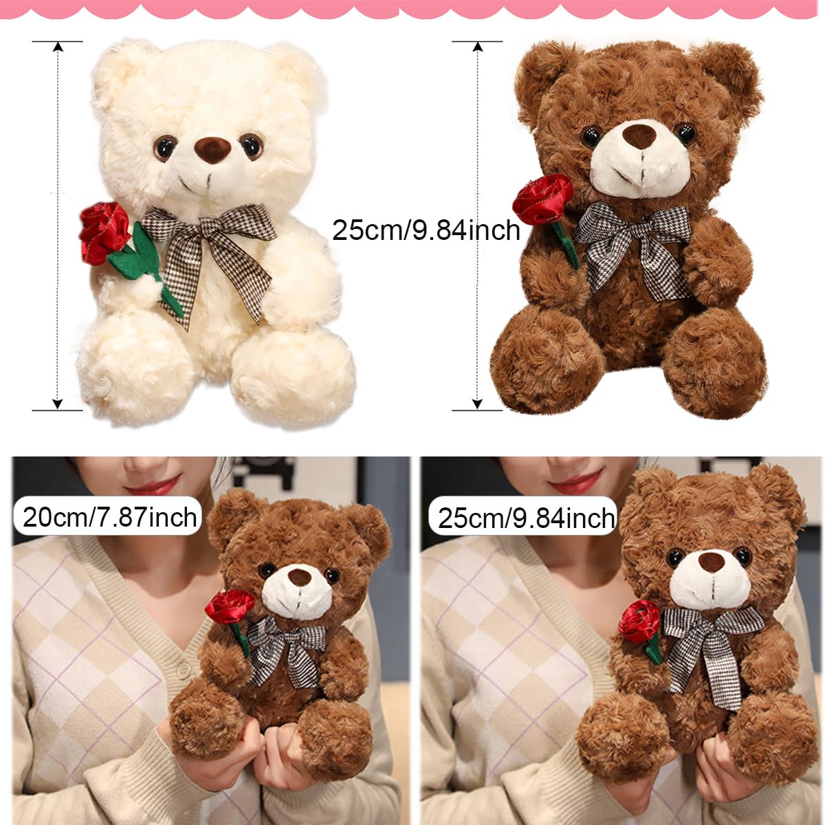 Mua Evlooe Bear Stuffed Animal Plush Toy for Valentine Day, Cute 9.8 ...