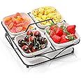 Amazon.com: Pumtus Ceramic Divided Serving Dishes, 4 Removable Snack ...