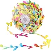 Amazon.com: CCINEE 24 Yard Artificial Leaf Ribbon Gold Fabric Leaf ...