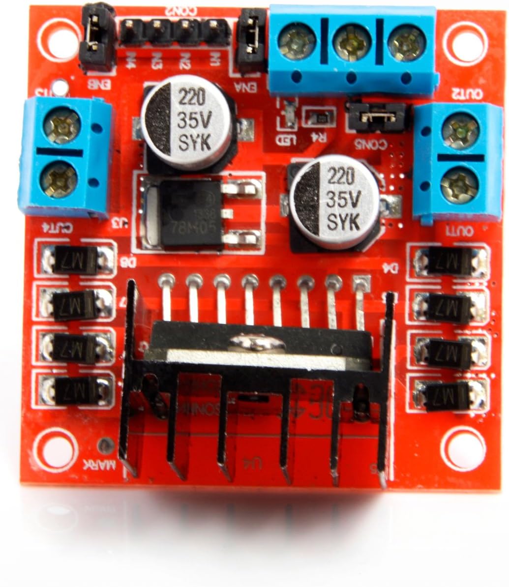 Neuftech L298n dual H-bridge DC stepper motor controller dirve module for Arduino Raspberry Pi ...