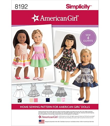 Doll Sewing Patterns Simplicity Doll Clothes Sewing Pattern - Sizes For ...