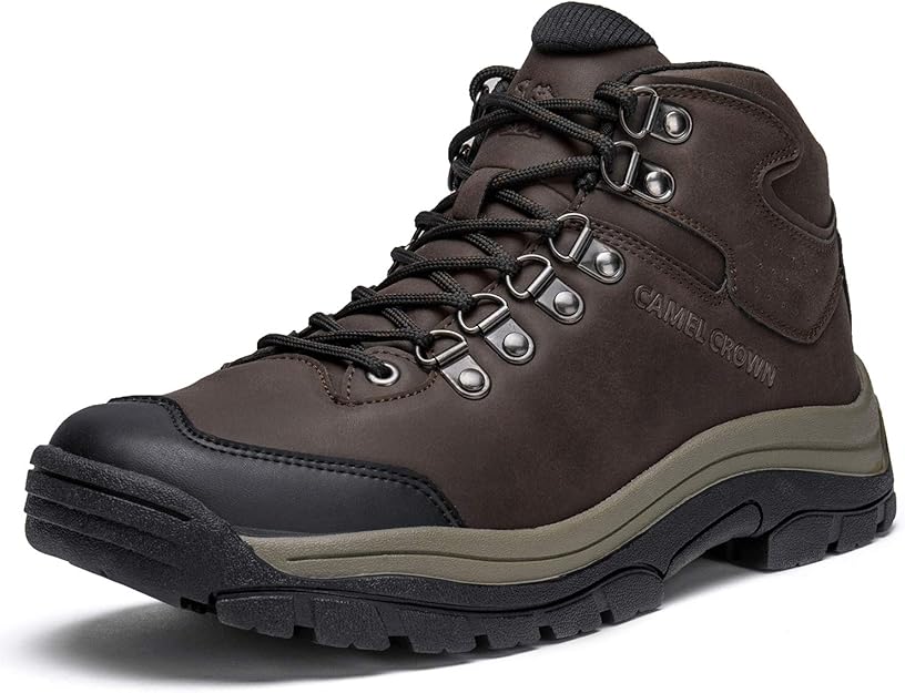 CAMEL CROWN Hiking Shoes Men Non-Slip Sneaker Mid-Top Trekking Boots ...