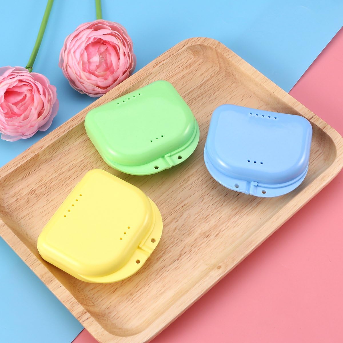 Dental Retainer Box 5pcs Retainer Case with Vent Holes and Hinged Lid ...