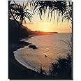Tropical Sunset At Ocean Beach Scenery Wall Decor Art Print Poster ...