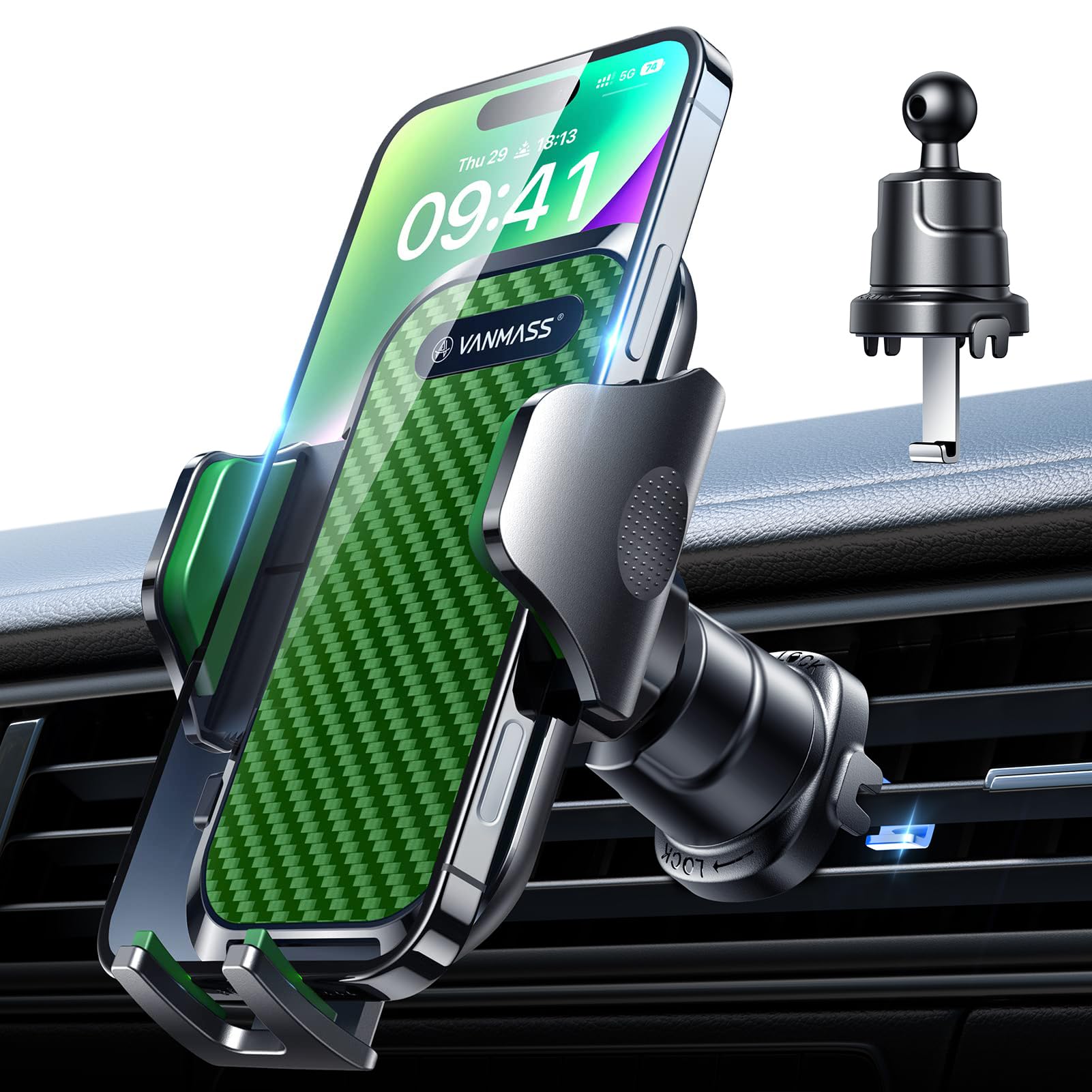 VANMASS Car Phone Holder Mount 2025 Upgraded [Patent Steel-Hook] Car ...