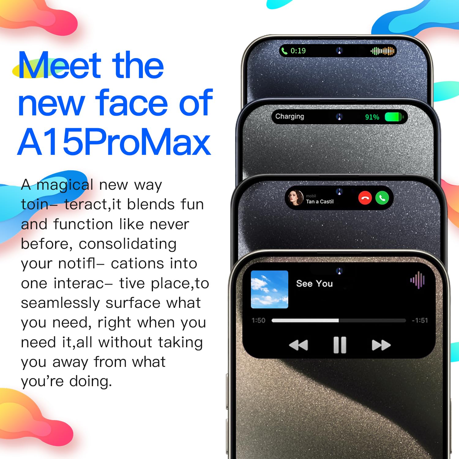 SANSHREUNI A15 Pro Max Unlocked Phones, 5G Smartphone with OTG Function ...