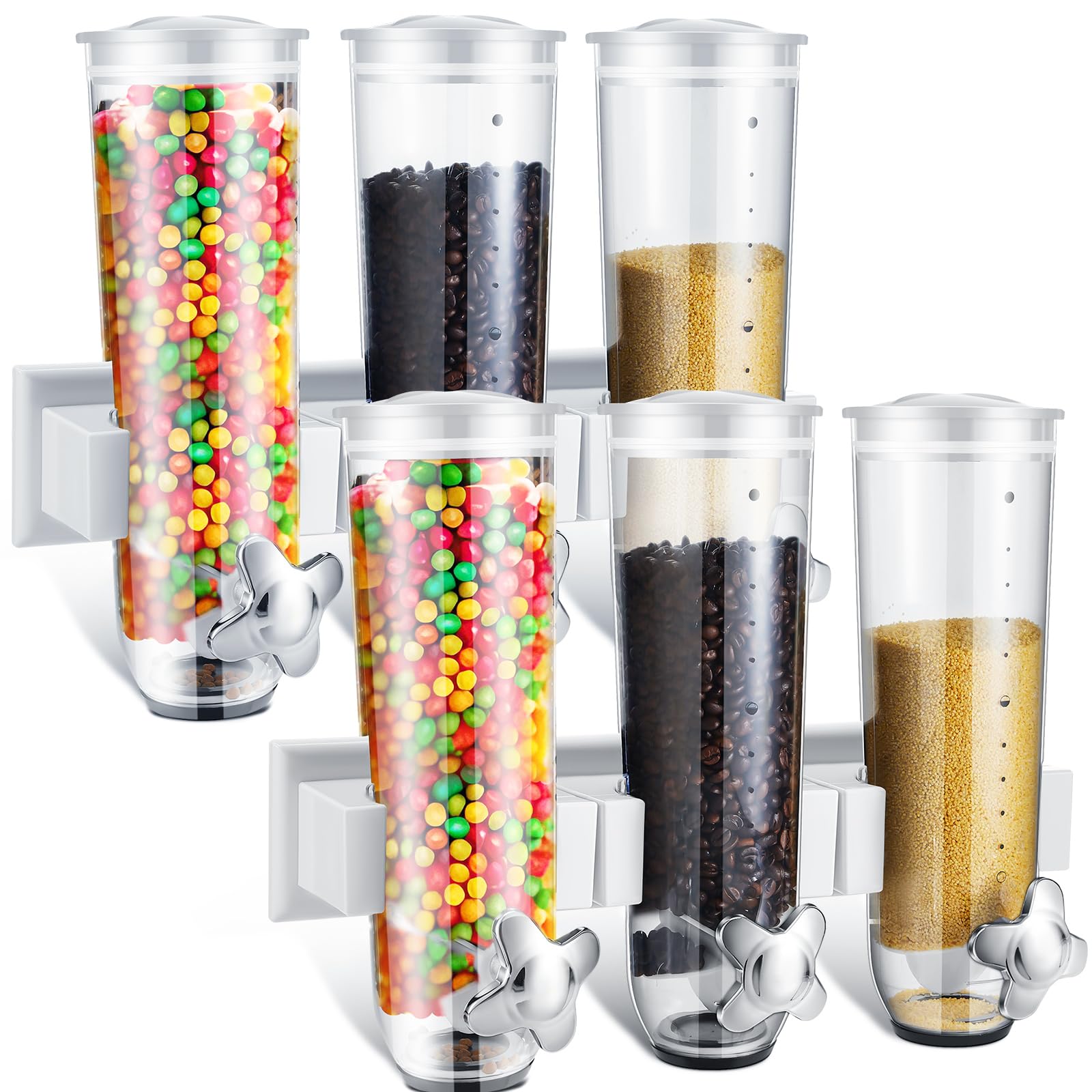 Umigy 2 Pcs Candy Dispenser Wall Mounted, Triple Dry Cereal Grain ...