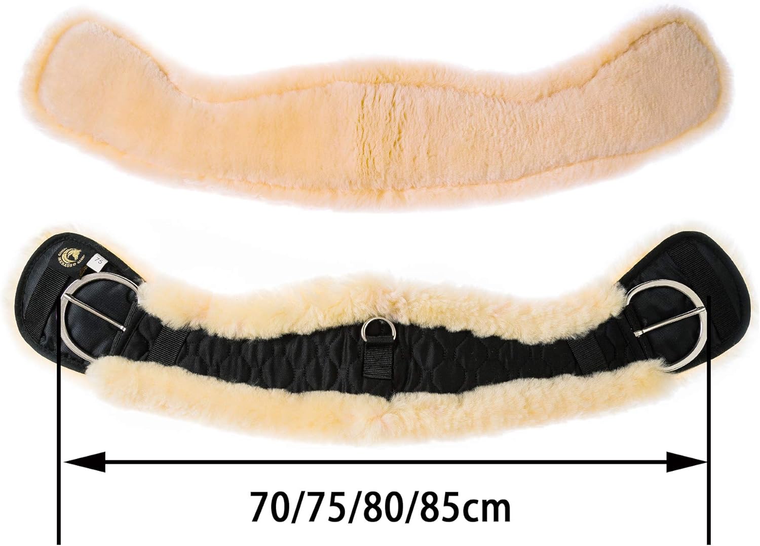 Merauno Sheepskin Dressage Girth Curved Girth Under Belly Belt Belly ...
