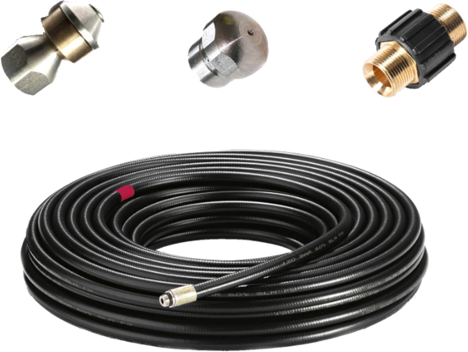 30 Metre Drain Hose Set Professional with Pipe Cleaning Nozzle VA ...
