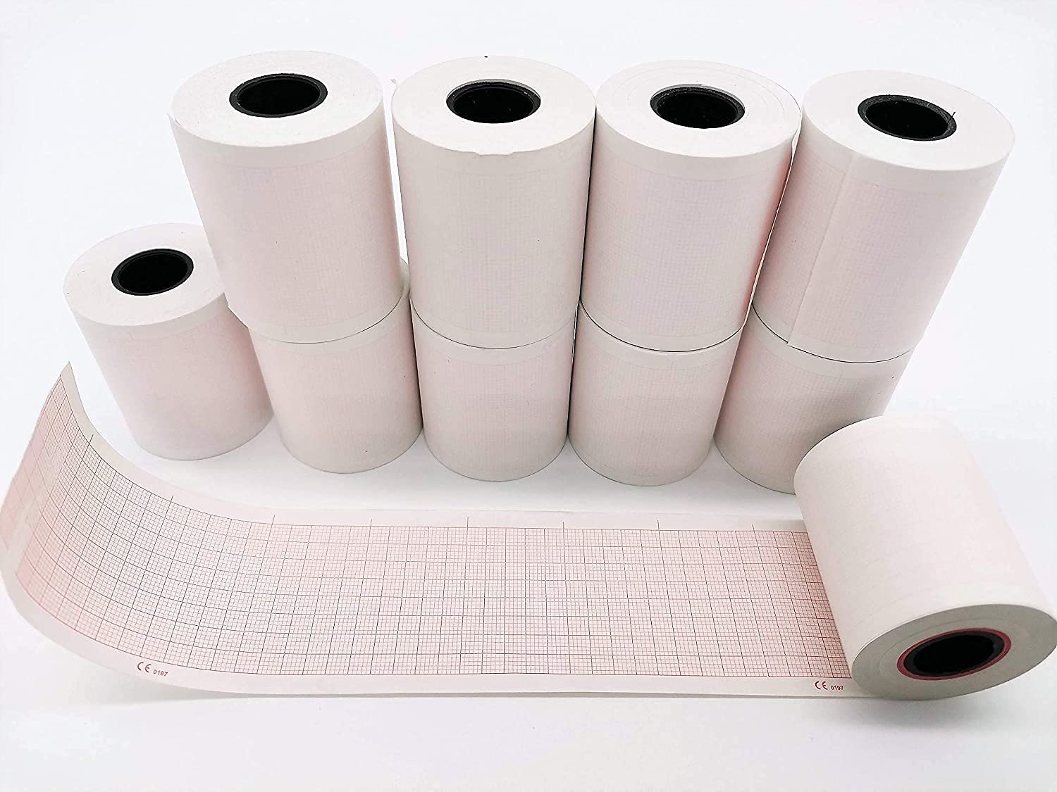 LongTeco 10 Rolls ECG Paper EKG Paper for ECG Machine 50mm x 20 Meters ...