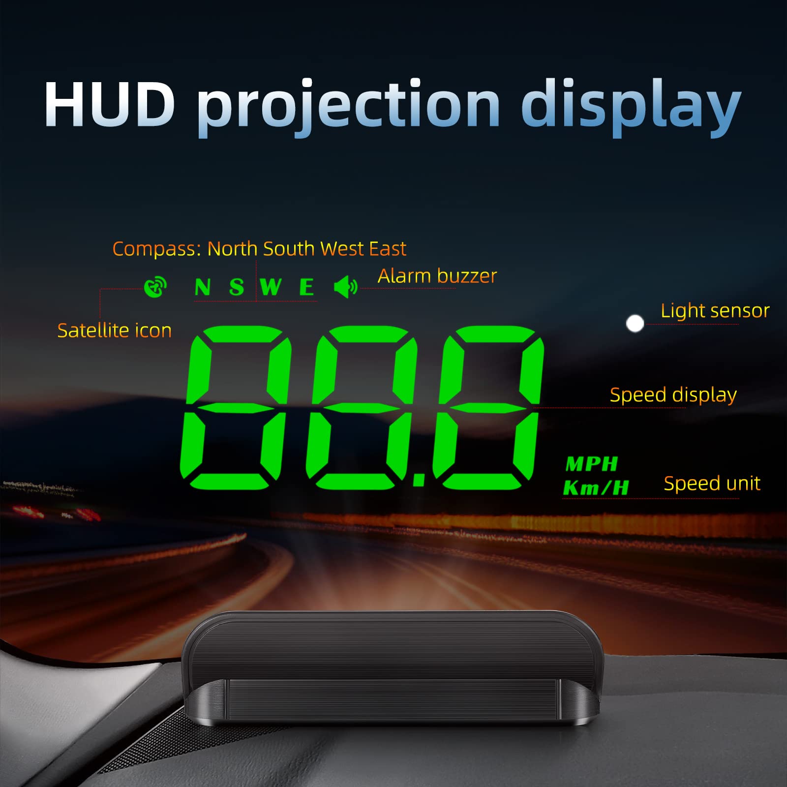 Mua Car Hud Auto hud ヘッドアップディスプレイ GPS hud ディスプレイ ナビゲーション GPS hud スピード ...