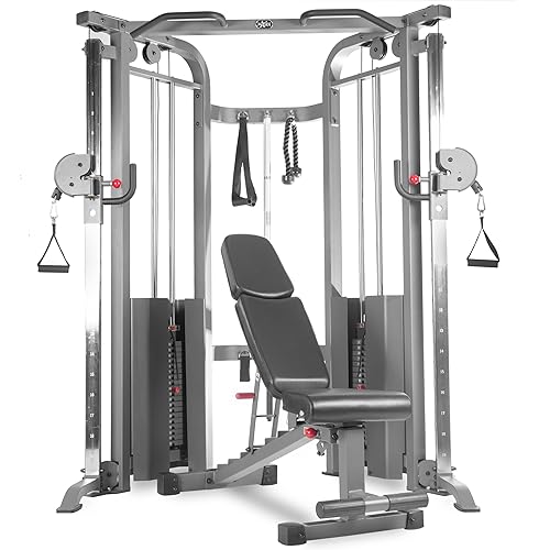 XMARK Functional Trainer with Dual Weight Stacks, All-in-One Cable ...