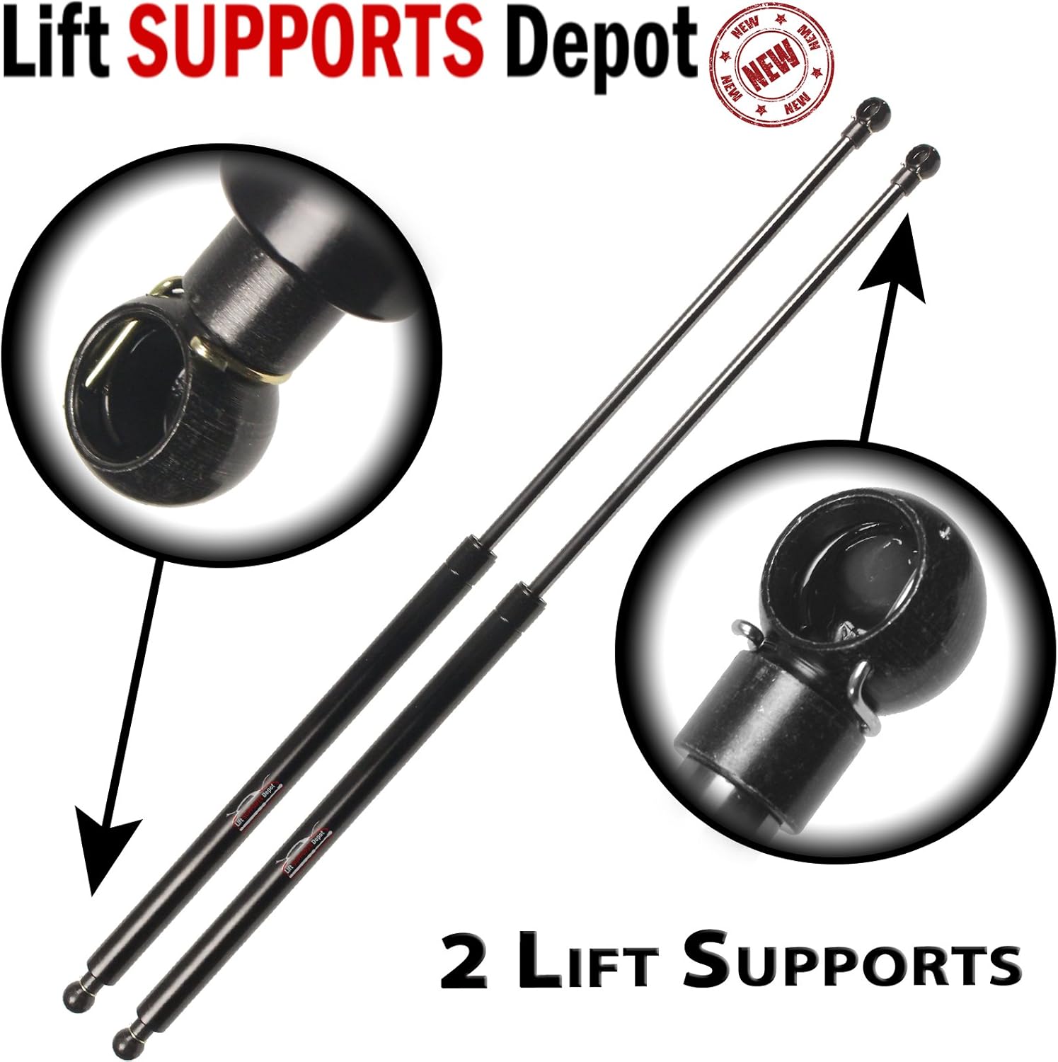 Amazon.com: Qty (2) 13mm Metal End Lift Supports 28" Extended x 100lbs ...