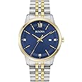 Amazon.com: Bulova Men's Classic 3-Hand Diamond Quartz Two Tone ...