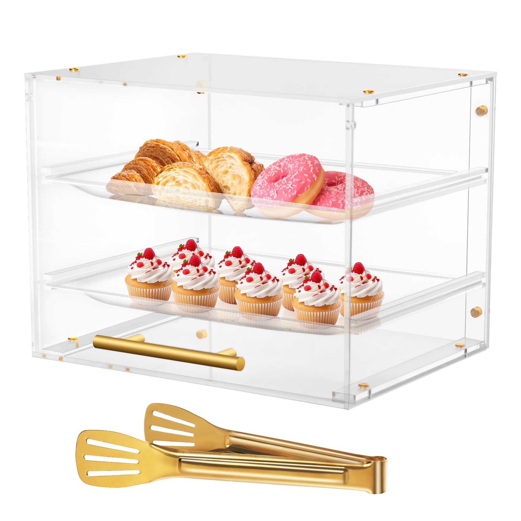 Pastry Display Case, 2 Tray Commercial Countertop Bakery Display Case ...