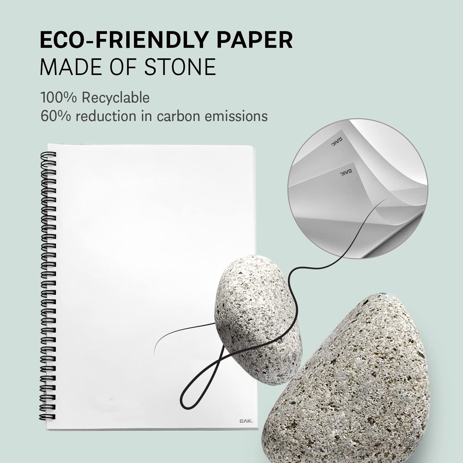 Mua Stone Paper Notebook | No Lines Spiral Notebook Waterproof Sheet Aesthetic Journal for Note ...