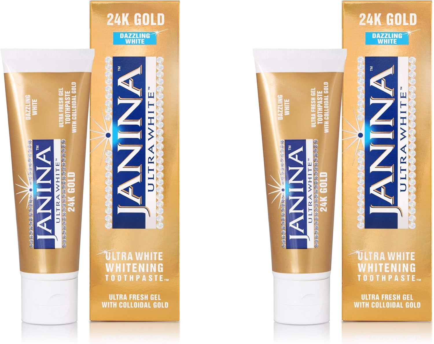 Janina 24K Gold Dazzling White Ultra White Whitening Toothpaste with ...