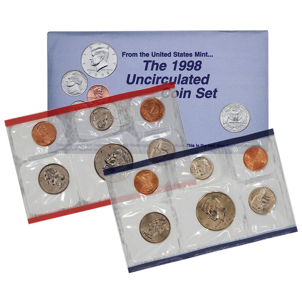 1998 US Mint P&D 10-Coin Uncirculated Mint Set in OGP BU at Amazon's ...