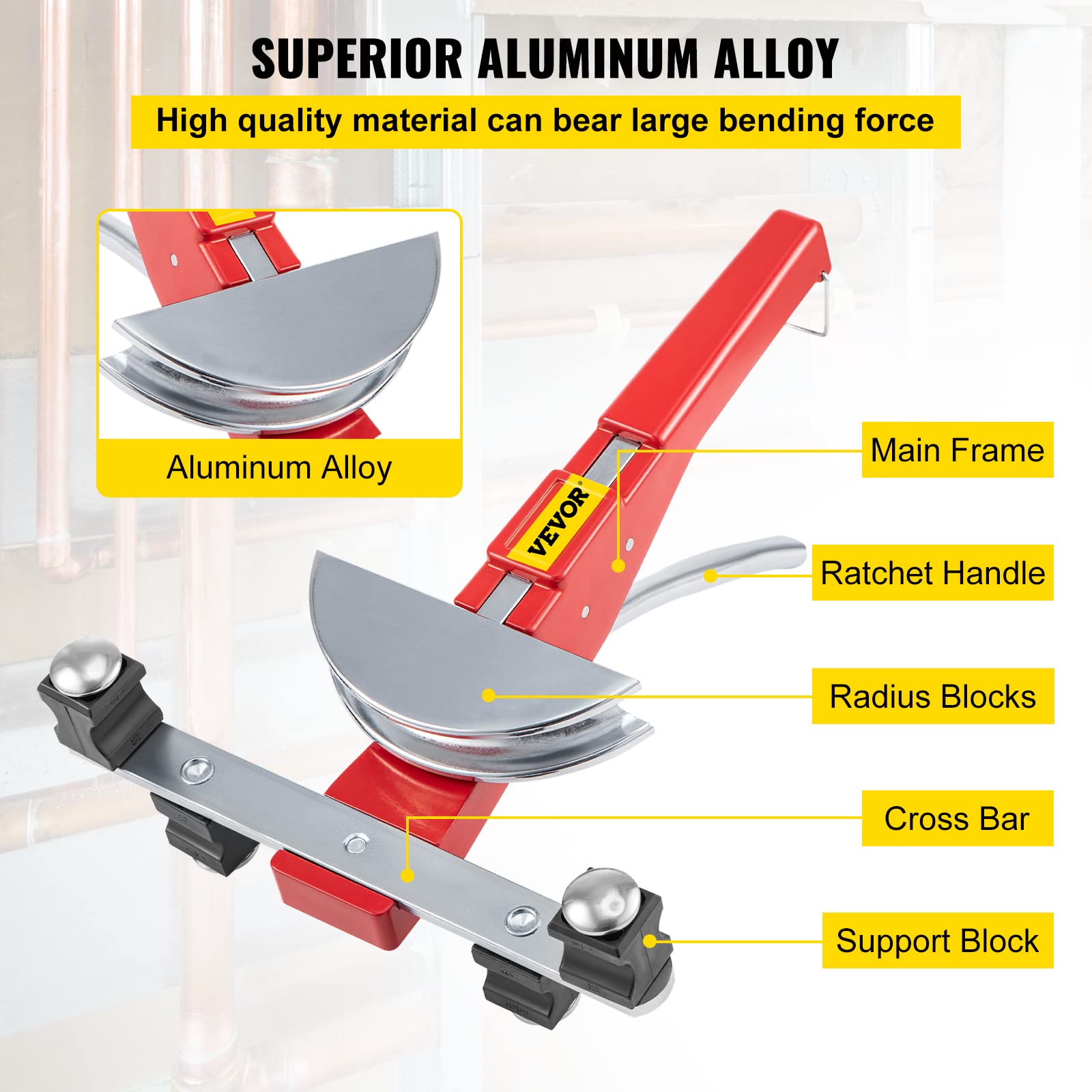 Mua VEVOR Pipe Bender, 7 Dies 1/4-7/8 Inch 6-22 mm Refrigeration ...