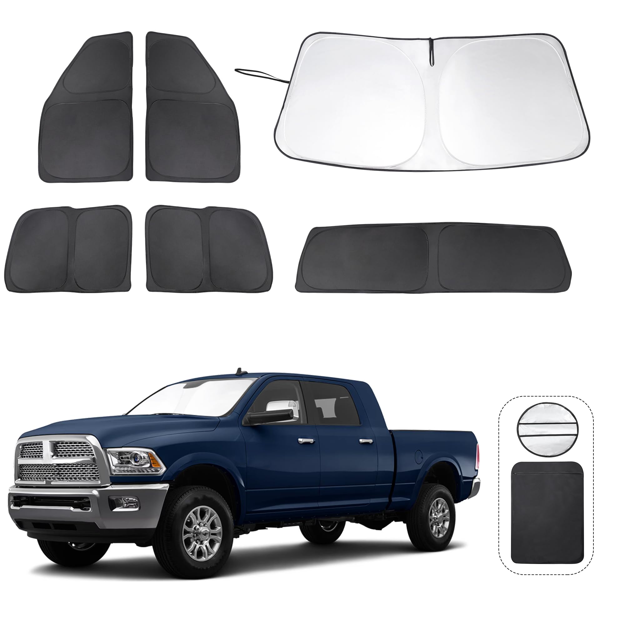 TINGLU Window Shades for Dodge RAM 2500 3500 2010-2025 Accessories Car ...