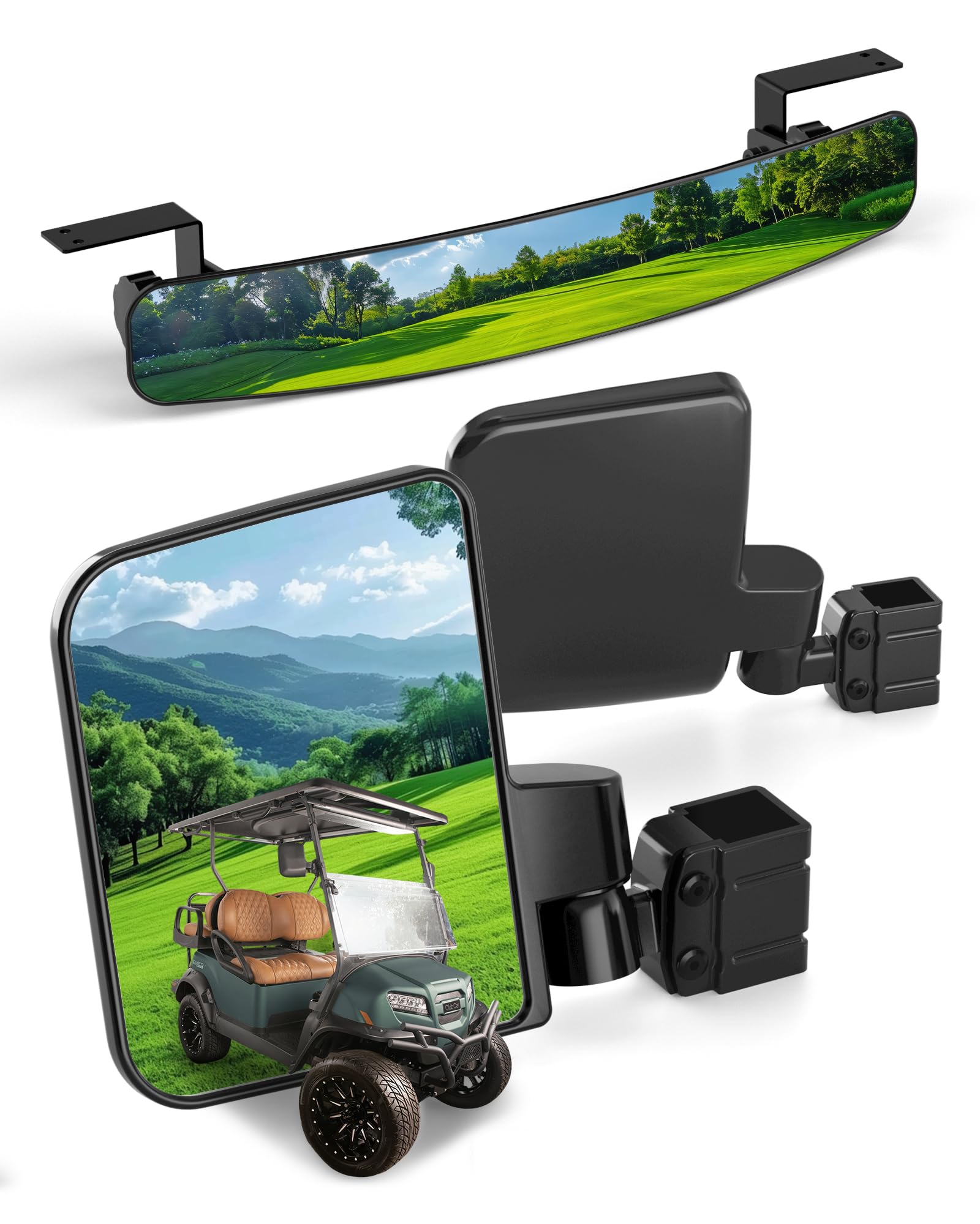 Golf Cart Mirrors for EZGO Club Car Yamaha, No-Drilling Golf Cart Side ...