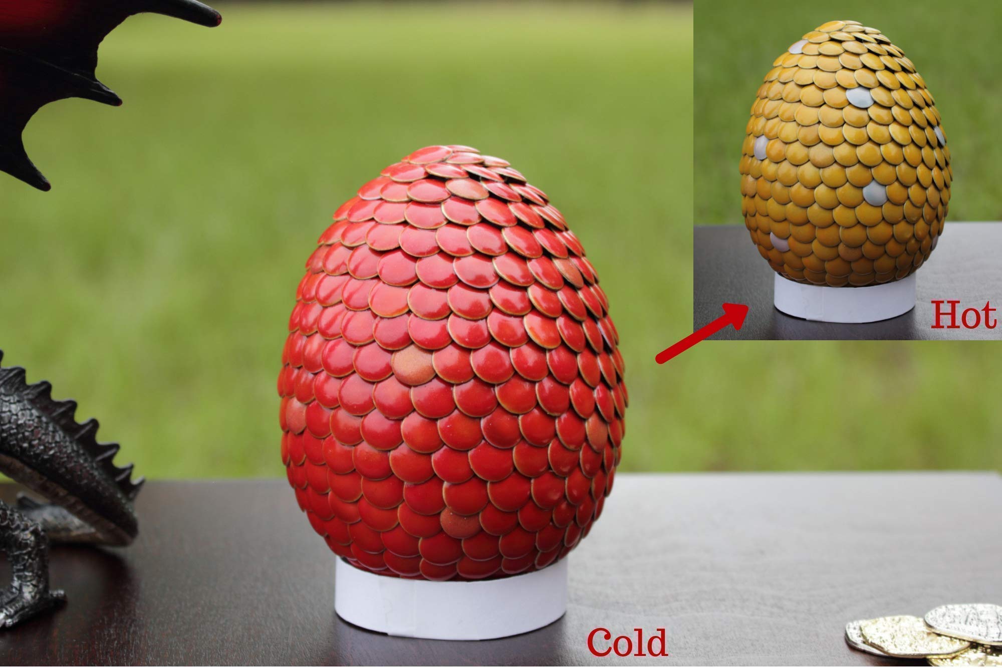 Handmade Magical Color Changing Phoenix Dragon Egg 4 inch Scarlet ...