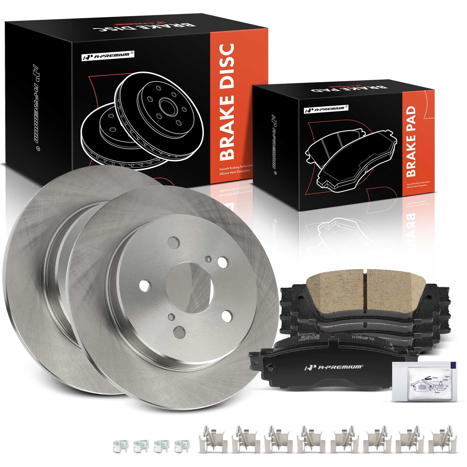 A-Premium 11.06 inch (280.9 mm) Rear Solid Disc Brake Rotors + Ceramic ...