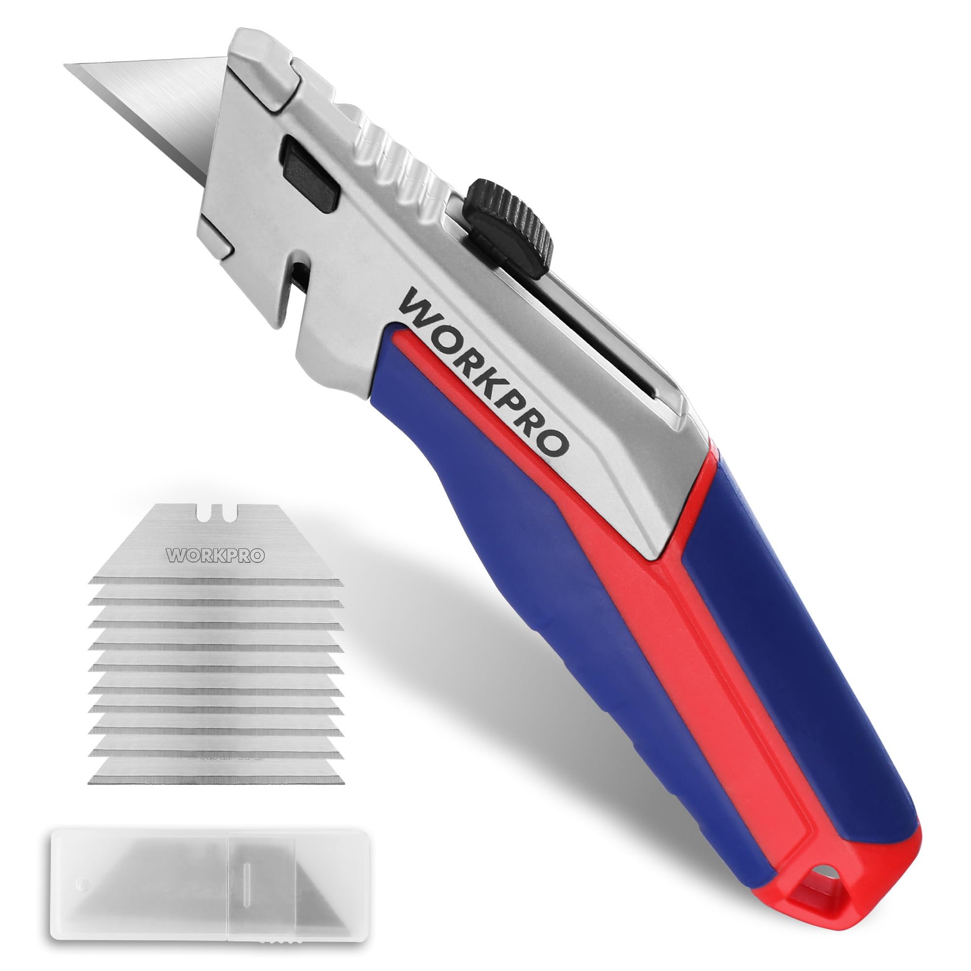 WORKPRO Retractable Utility Knife, Quick-Change Box Cutter with Twine ...