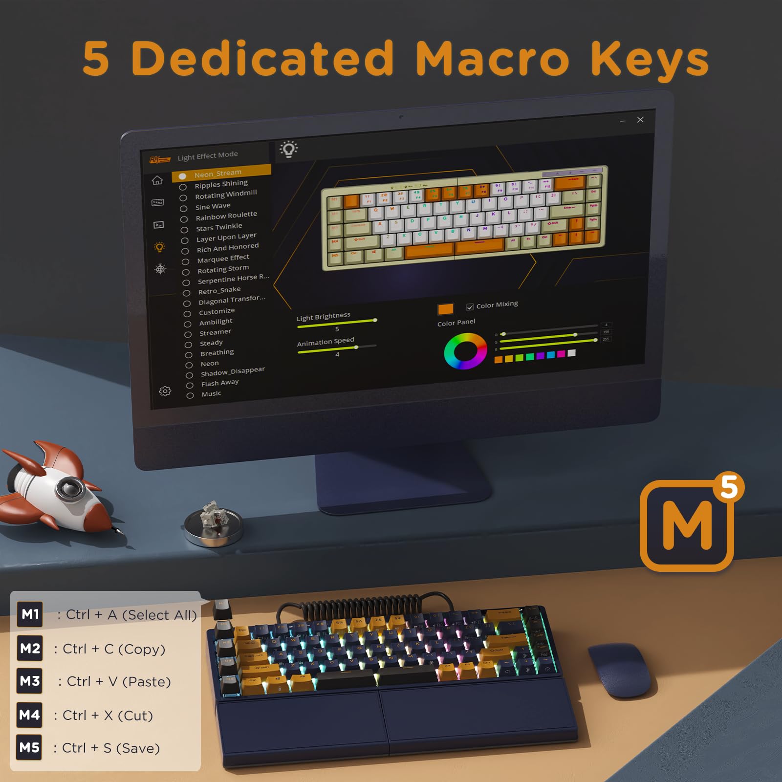 Mua RK ROYAL KLUDGE RKS70 Split Mechanical Keyboard, Wireless Bluetooth ...