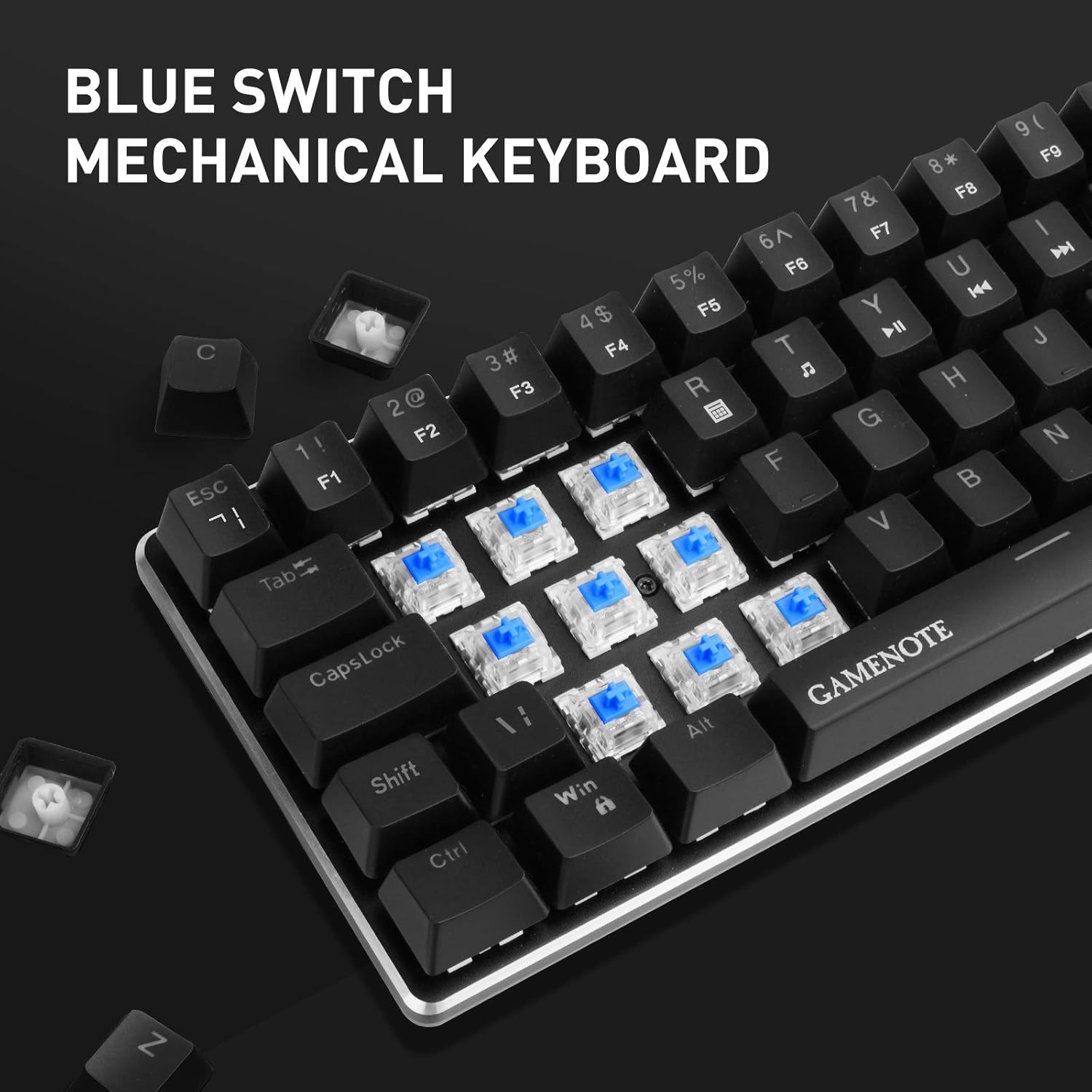 Gamenote 60% Wired Mechanical Gaming Keyboard Functional 72 Keys ...