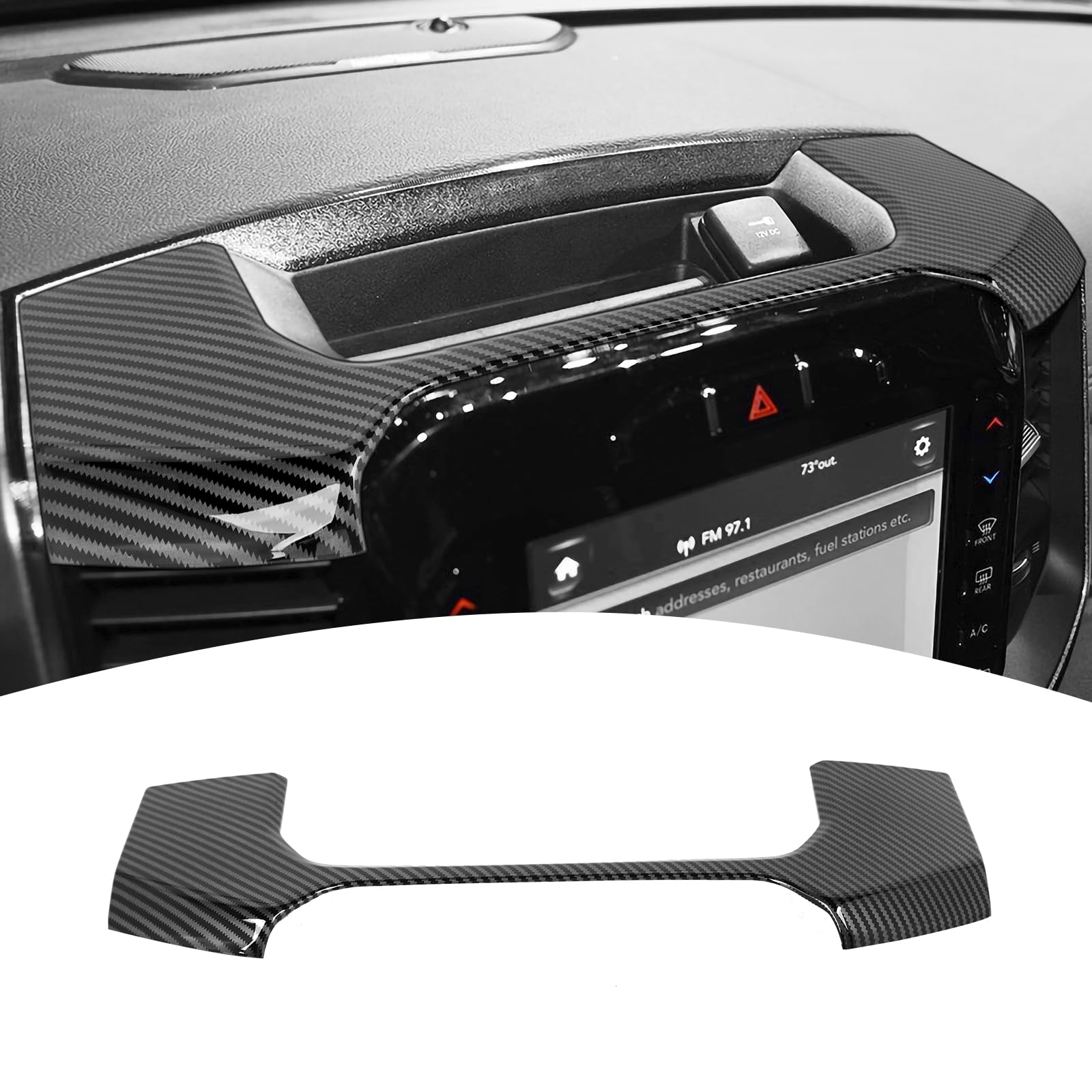 PDKLIN for RAM TRX Center Dash Storage Tray Trim Cover Carbon Fiber for ...