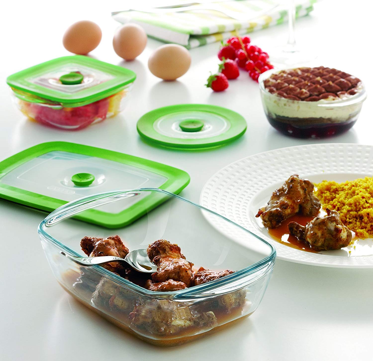 Contenitori per alimenti Capacità 2,60 L Pyrex 28 X 20 Cm Con Coperchio ...