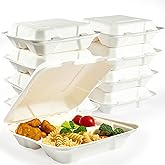 Amazon.com: Stock Your Home 9x9 Clamshell Take Out Boxes (25 Pack) Large 3-Compartment Foam Food ...