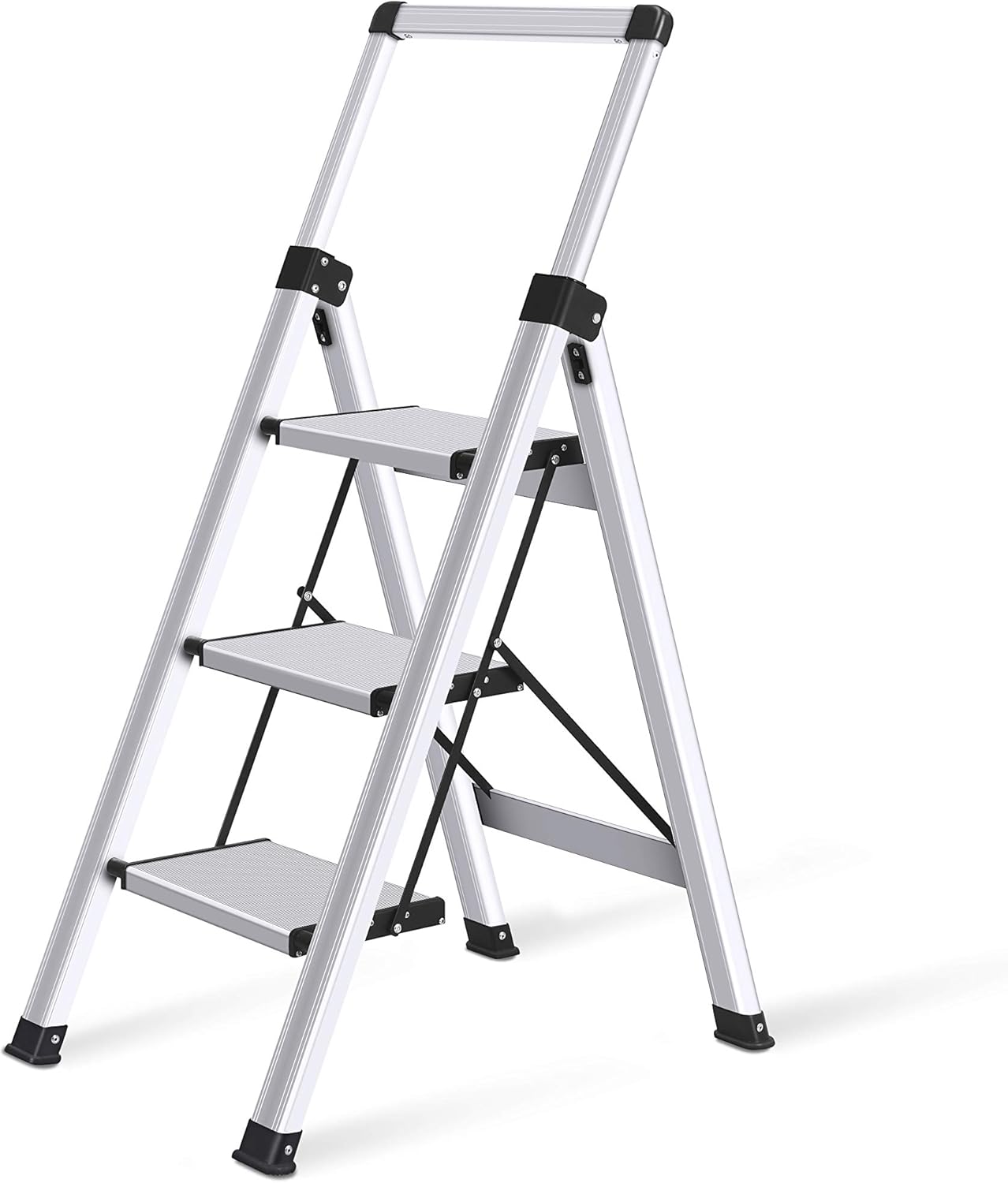 Amazon.com: XinSunho Retractable Handgrip 3 Step Ladder Safety Wide ...
