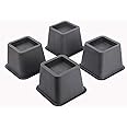 Amazon.com: Ryehaliligear 4-Pack 3 Inch Bed Risers, Furniture Risers ...