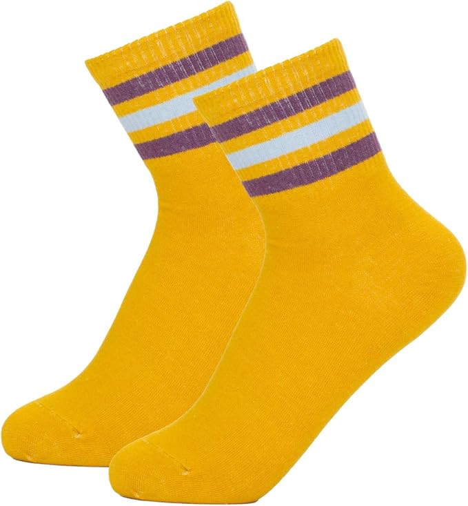 The Stripes Look Yellow Mid Calf/Crew Socks SK1069: Amazon.in: Clothing ...