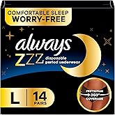 Amazon.com: Always ZZZ Overnight Disposable Period Underwear for Women ...
