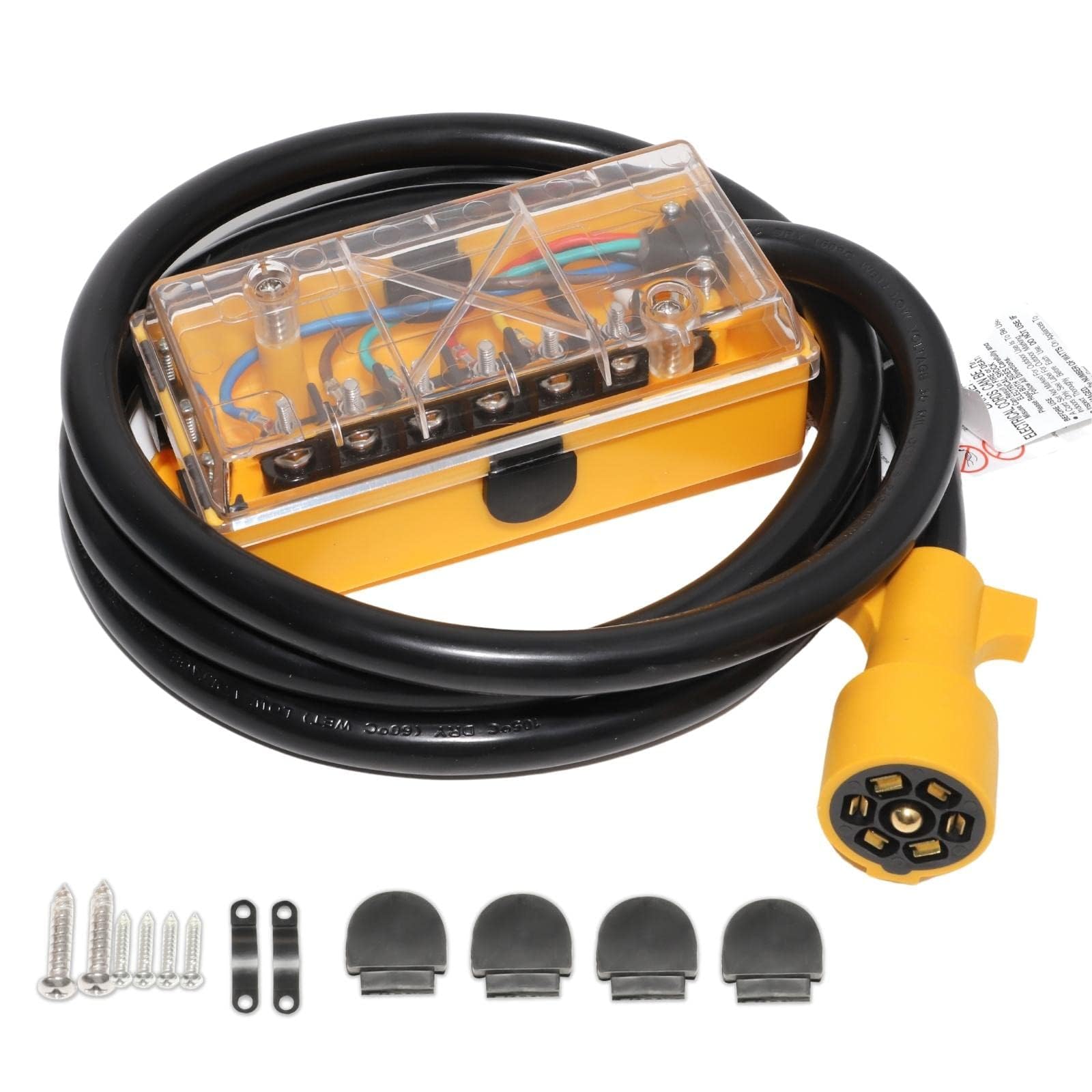 Mua MECMO 7 Way Plug Inline Trailer Cord 8Ft, 7 Gang Junction Box ...