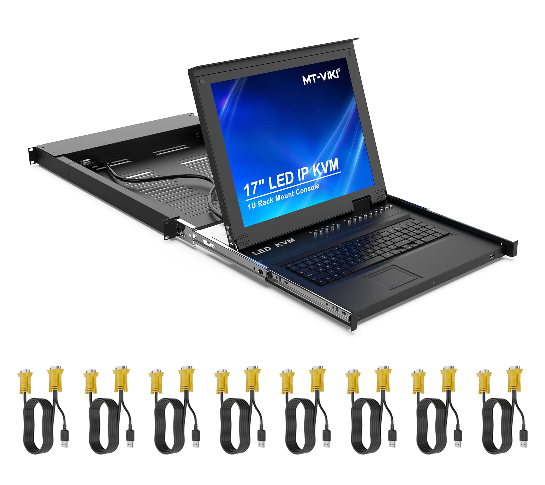 Mua 8 Port Rack Mount KVM Over IP Remote Access, IP KVM Console w/17'' LCD Monitor, 1 Local & 1 ...