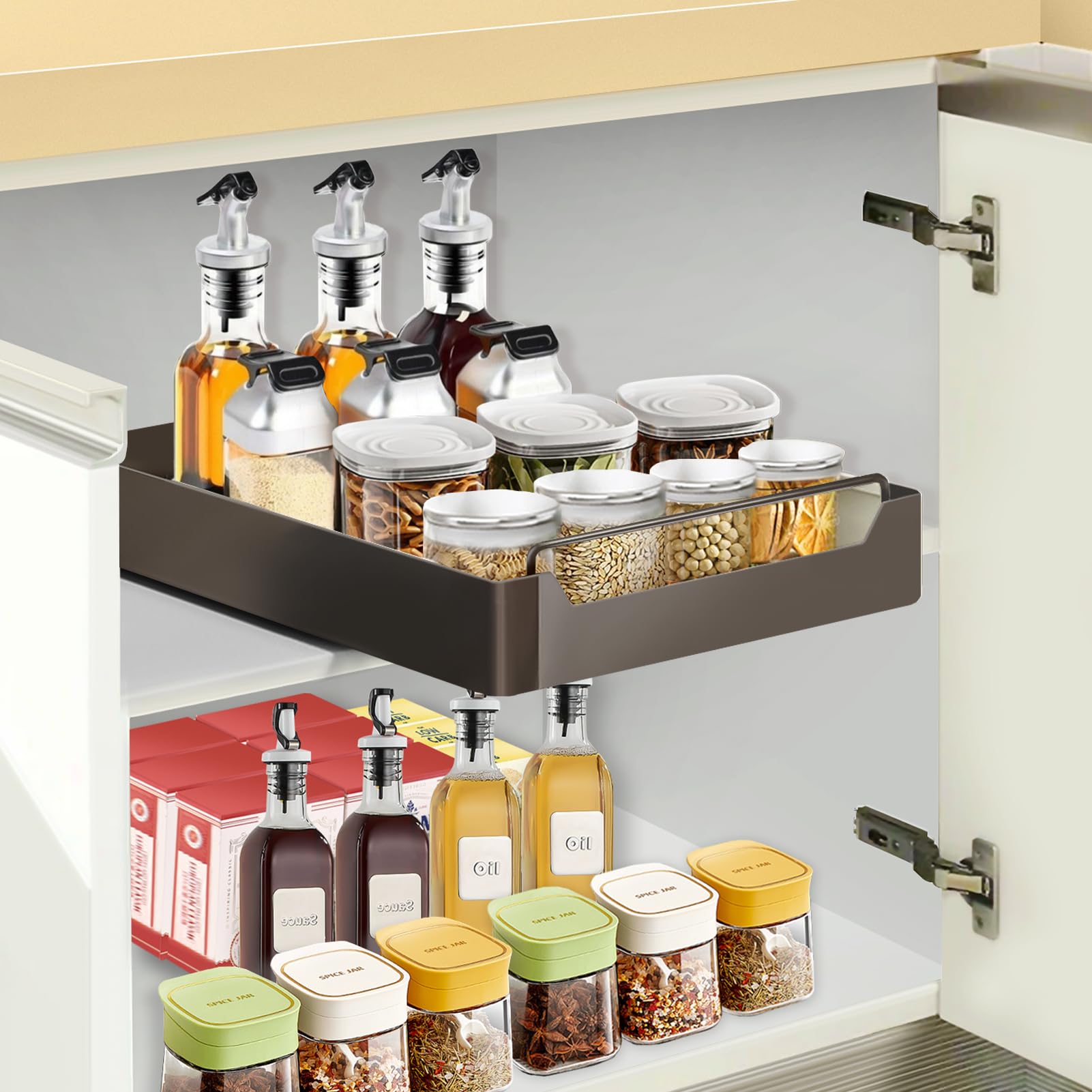 Pull Out Drawers for Cabinets: Pull Out Cabinet Organizer - Carbon ...
