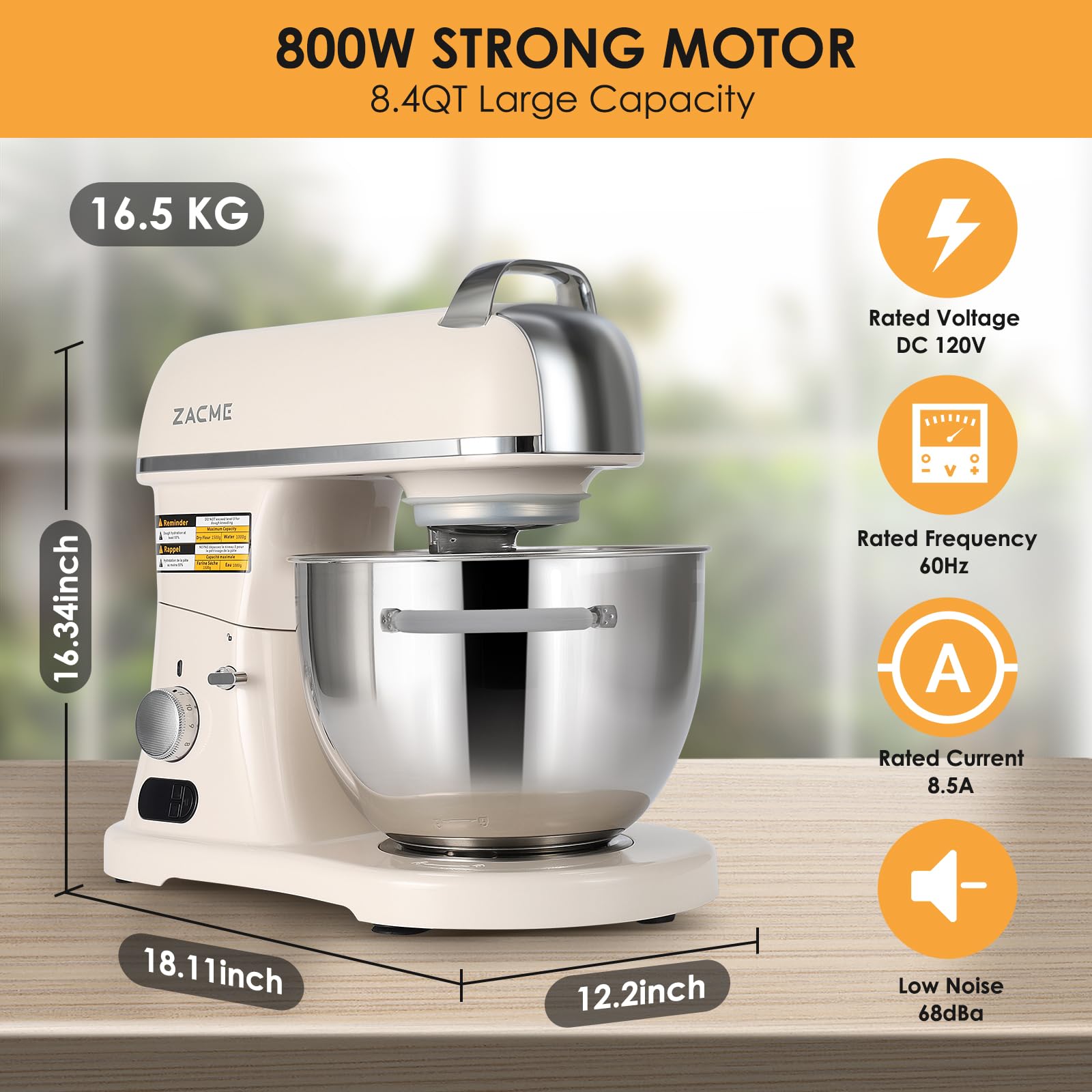 Mua 8.4QT Commercial Stand Mixer 800W with NSF Certified and Aluminum ...