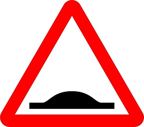Road humps (Speed bumps) Road safety sign - 3mm Aluminium sign fitted ...