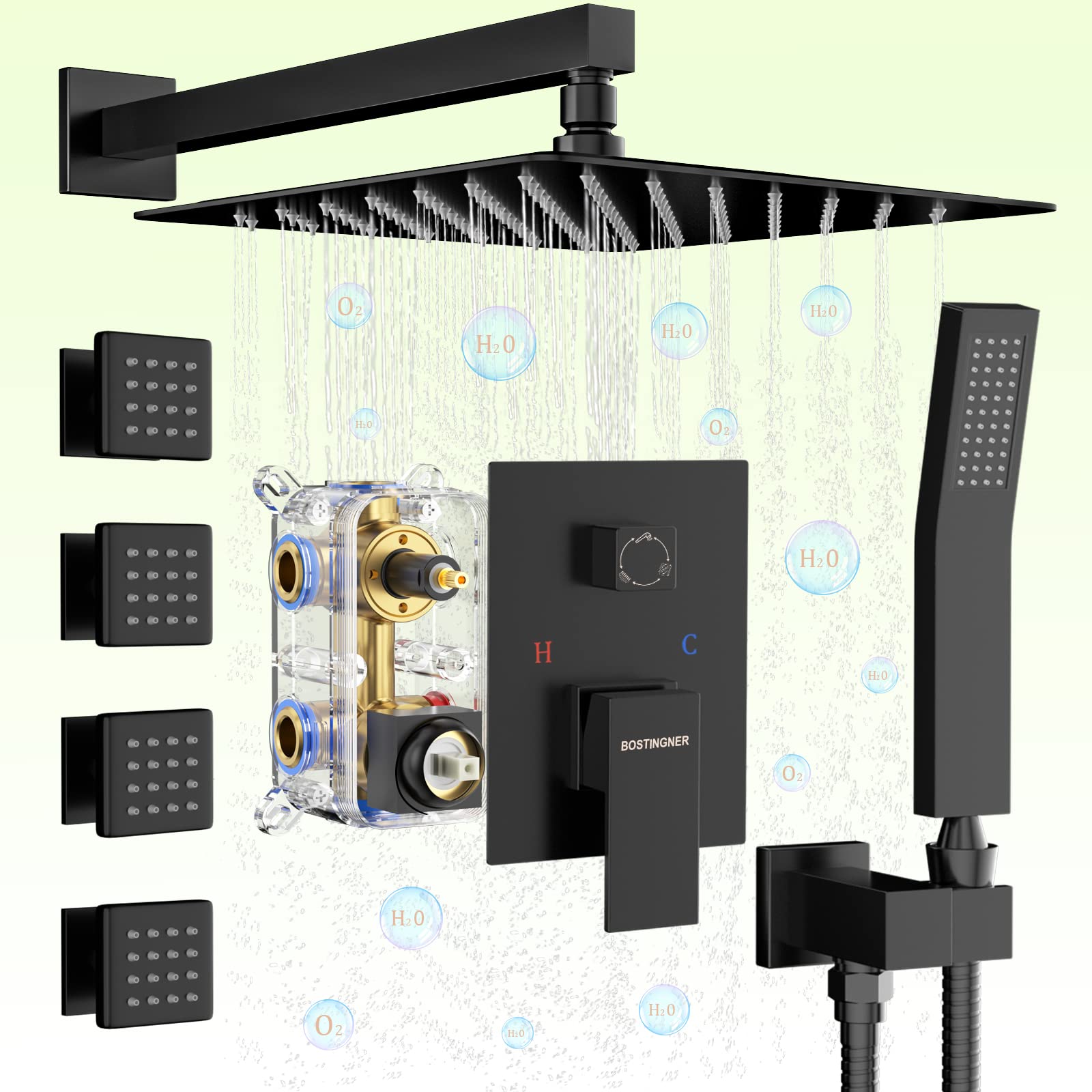 Mua Shower Body Sprays Systems, 10 Inch Rain Shower Head System Wall ...
