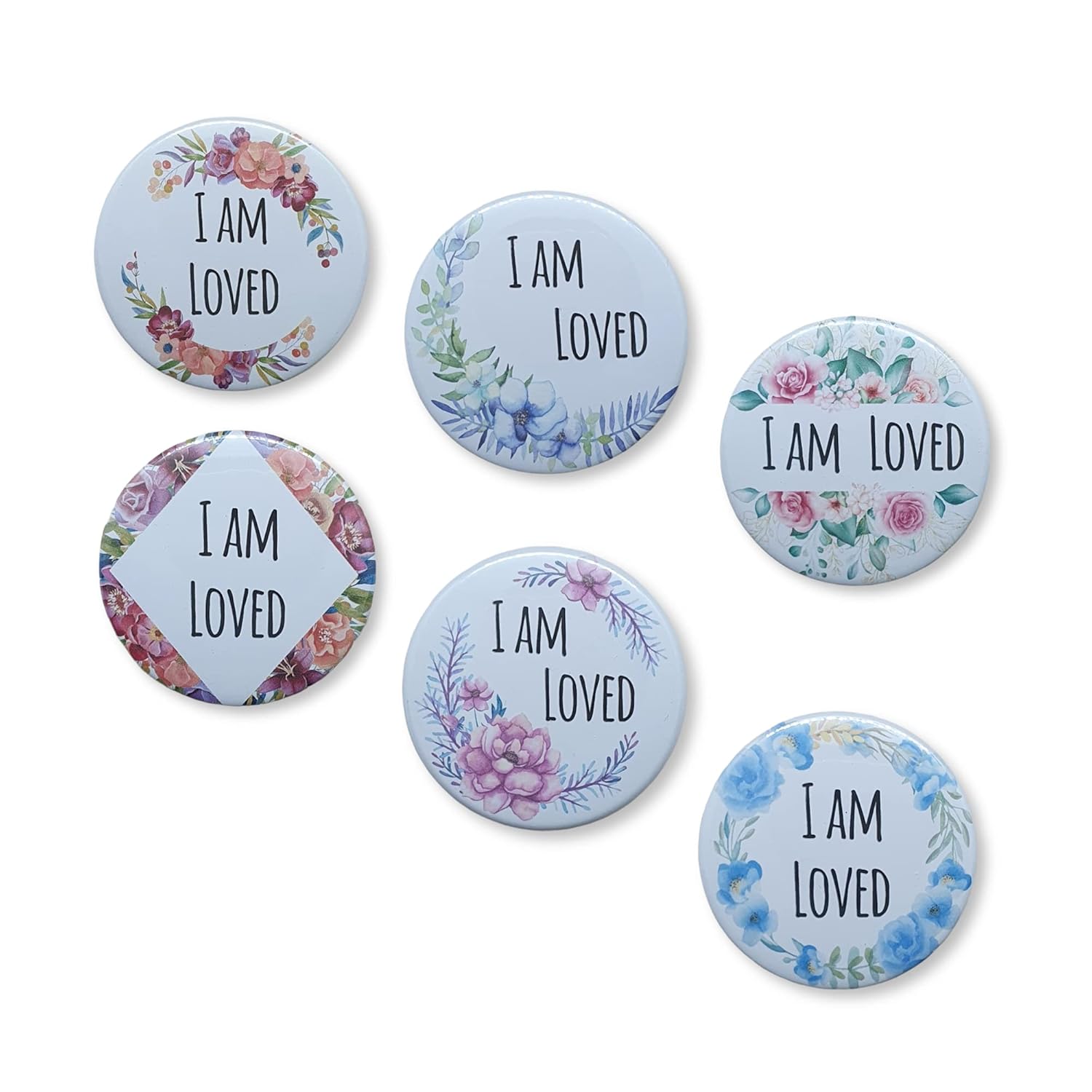 Positivity Badges 6 Pack - Mental Health Awareness Badge - 59mm Pin ...
