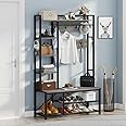 Amazon.com: BON AUGURE Hall Tree with Bench and Shoe Storage, Entryway ...