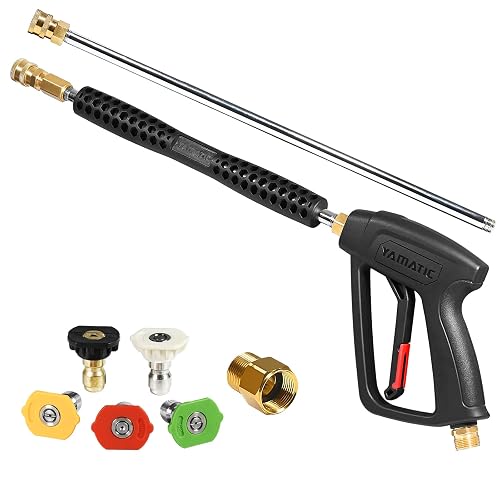 YAMATIC Pressure Washer Gun and Wand with 5 Spray Nozzles, M22-14mm ...