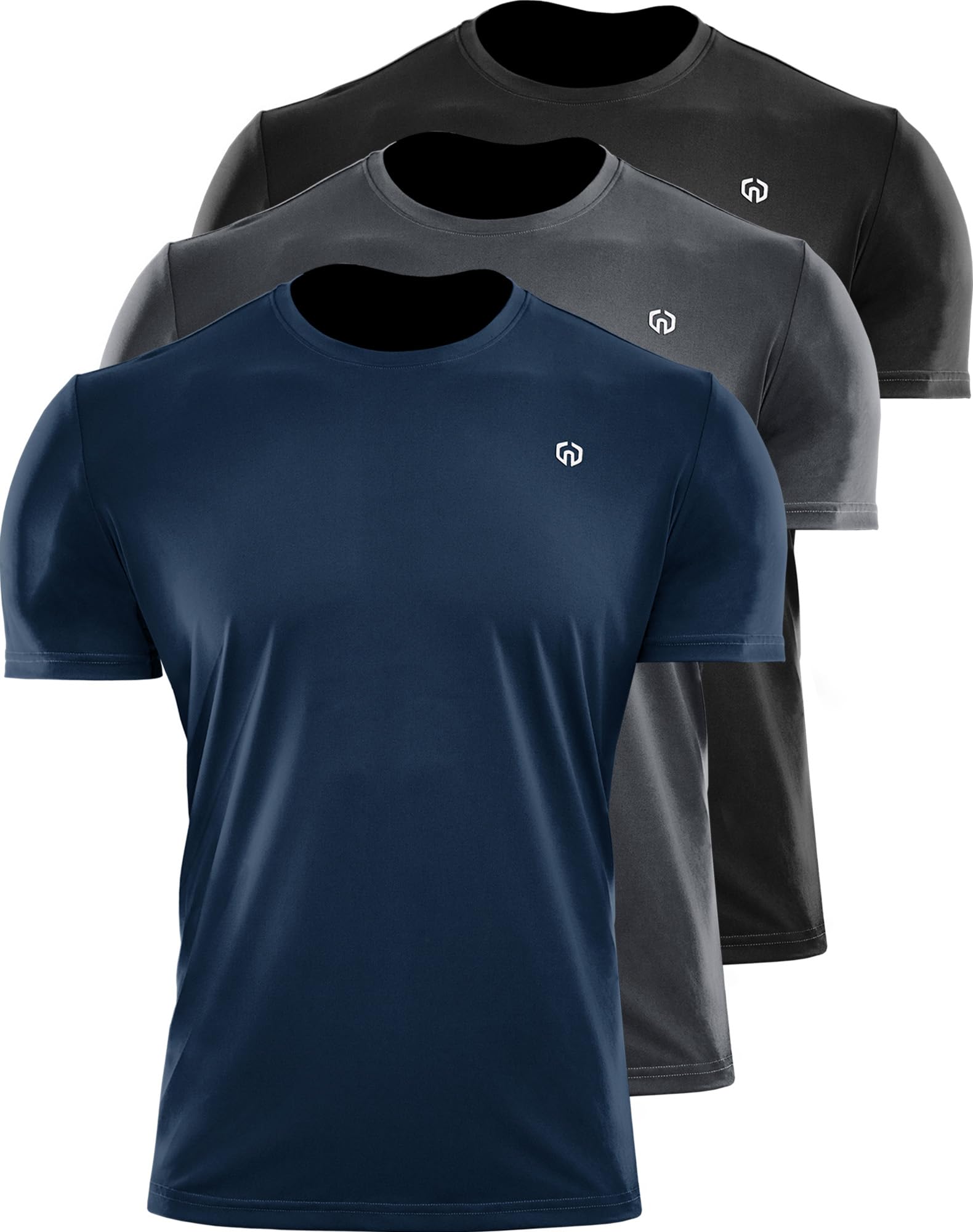 NELEUS Men's 3 Pack Running Shirt Gym Athletic Workout Shirts,5017 ...