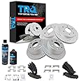 Amazon.com: TRQ Front & Rear Brake Pad & Rotor Kit Premium G-Coated ...