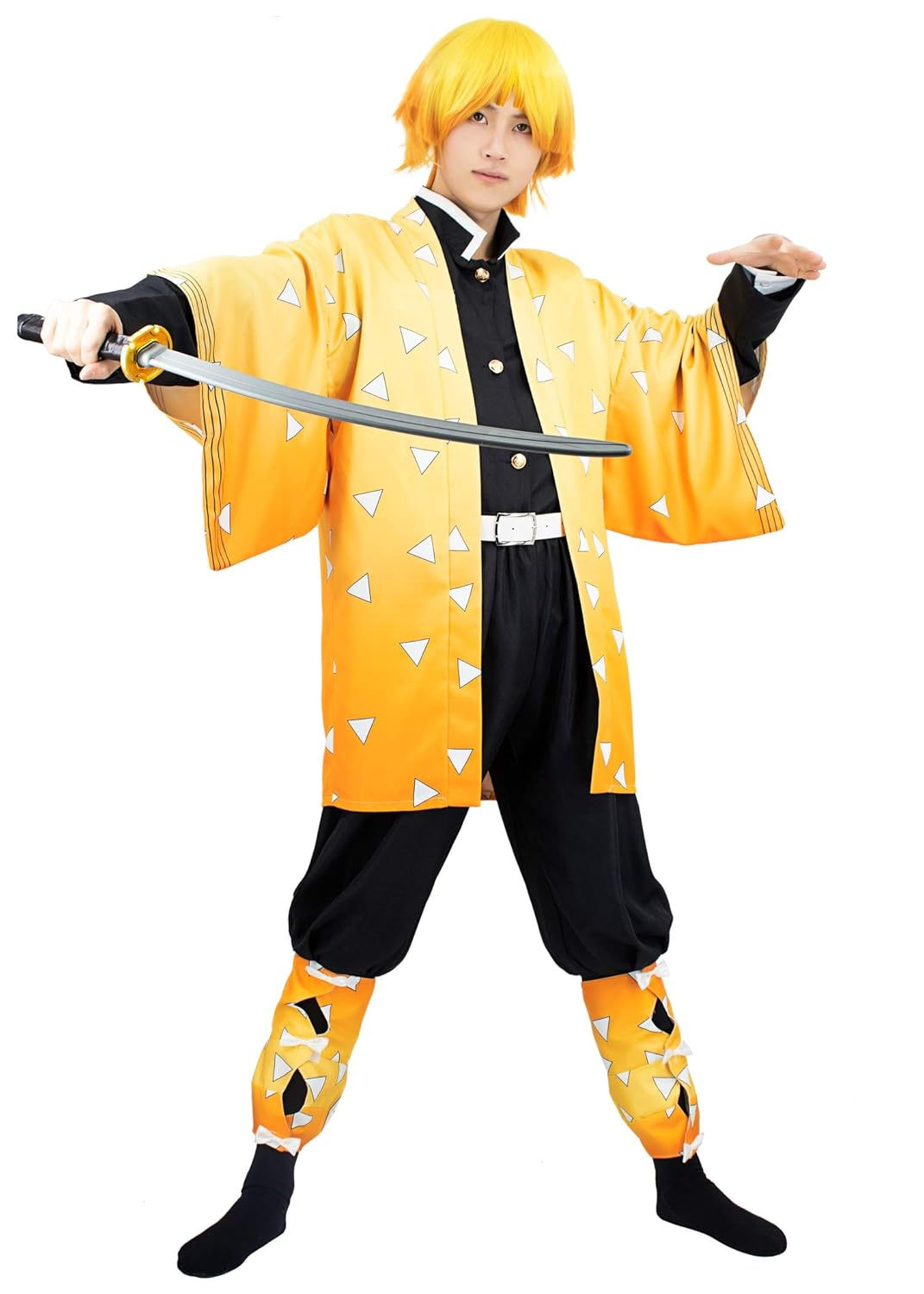 C-ZOFEK Demon Slayer Kimetsu no Yaiba Agatsuma Zenitsu Cosplay Costume ...